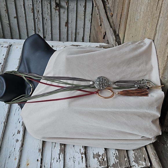 Jewelry | Set Of Three Suede Pendent Necklaces 166 | Poshmark